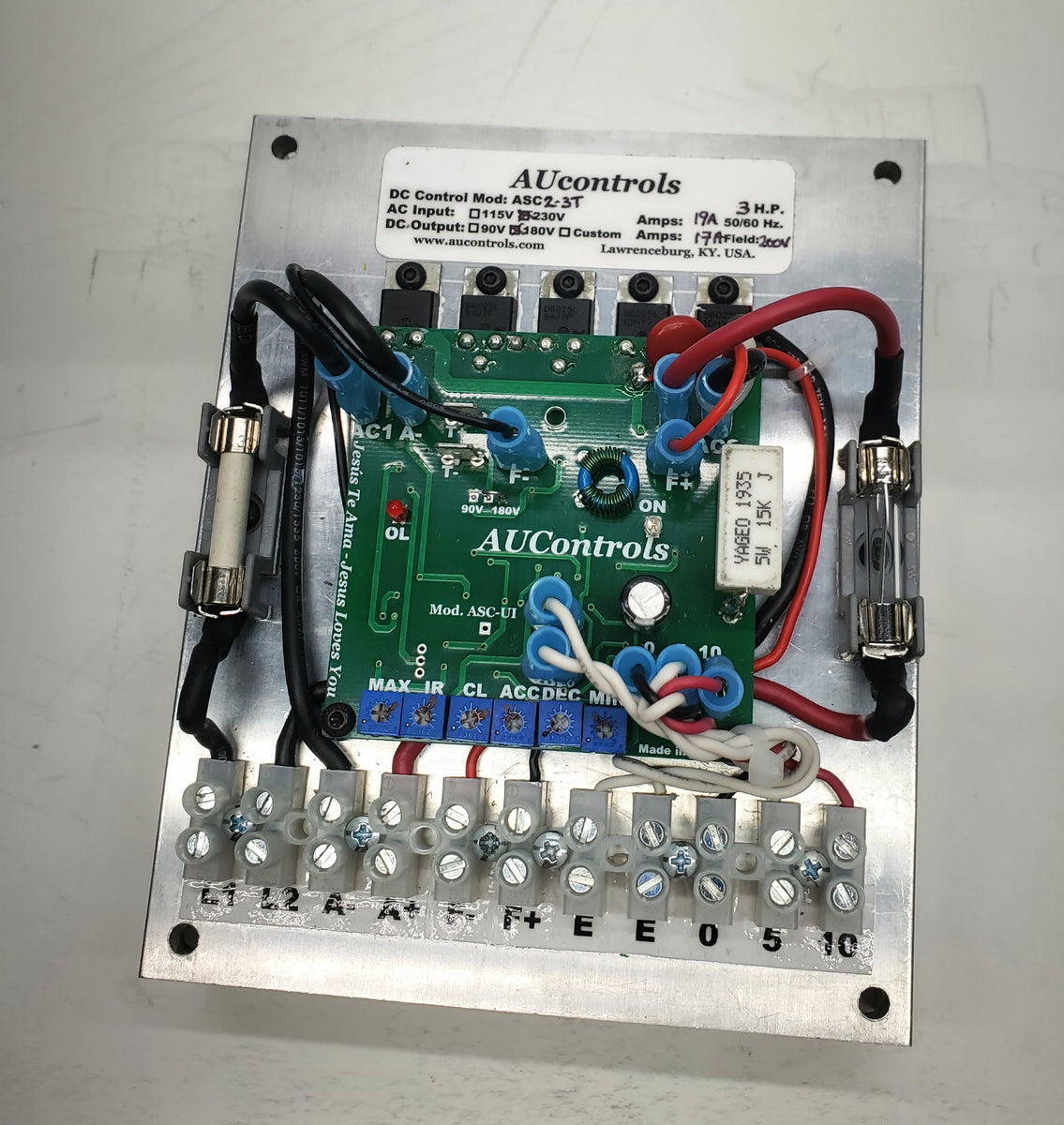 DC TORQUE CONTROLLER for 1 ~ 3HP DC Motors, Mod: ASC2-3T. – AUcontrols